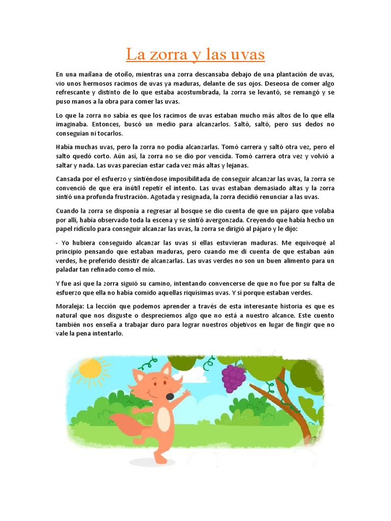 La Zorra y Las Uvas | PDF