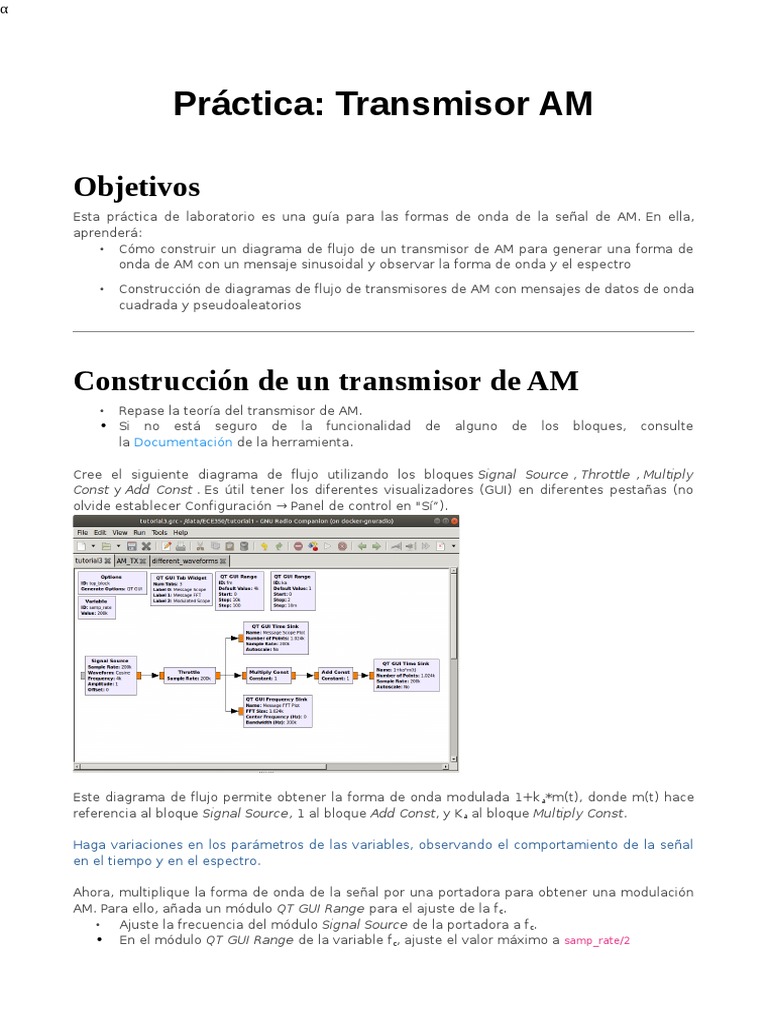 Practica AMtx | PDF | Frecuencia | Transmisor