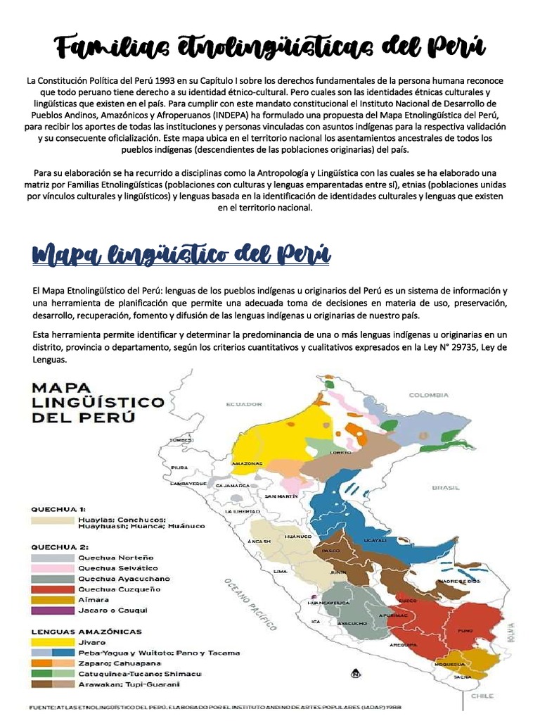 Familias Etnolingüísticas Del Perú L | PDF | Familias de idiomas ...