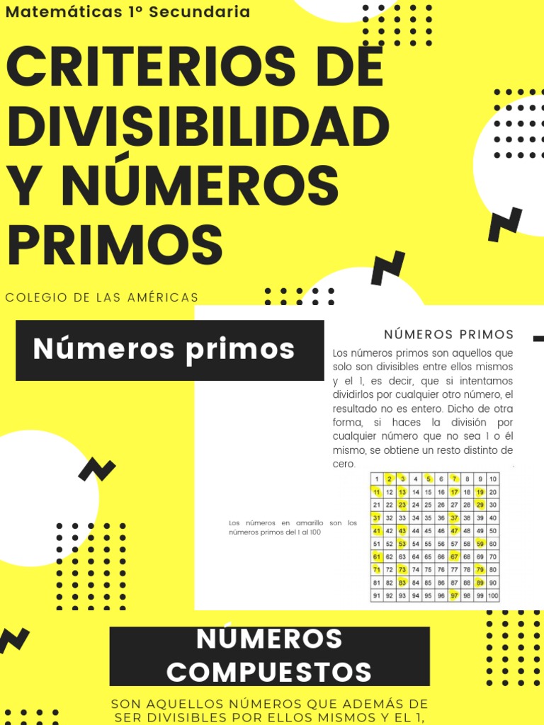 Criterios de Divisibilidad y Numeros Primos | PDF | Números | Teoría de los números