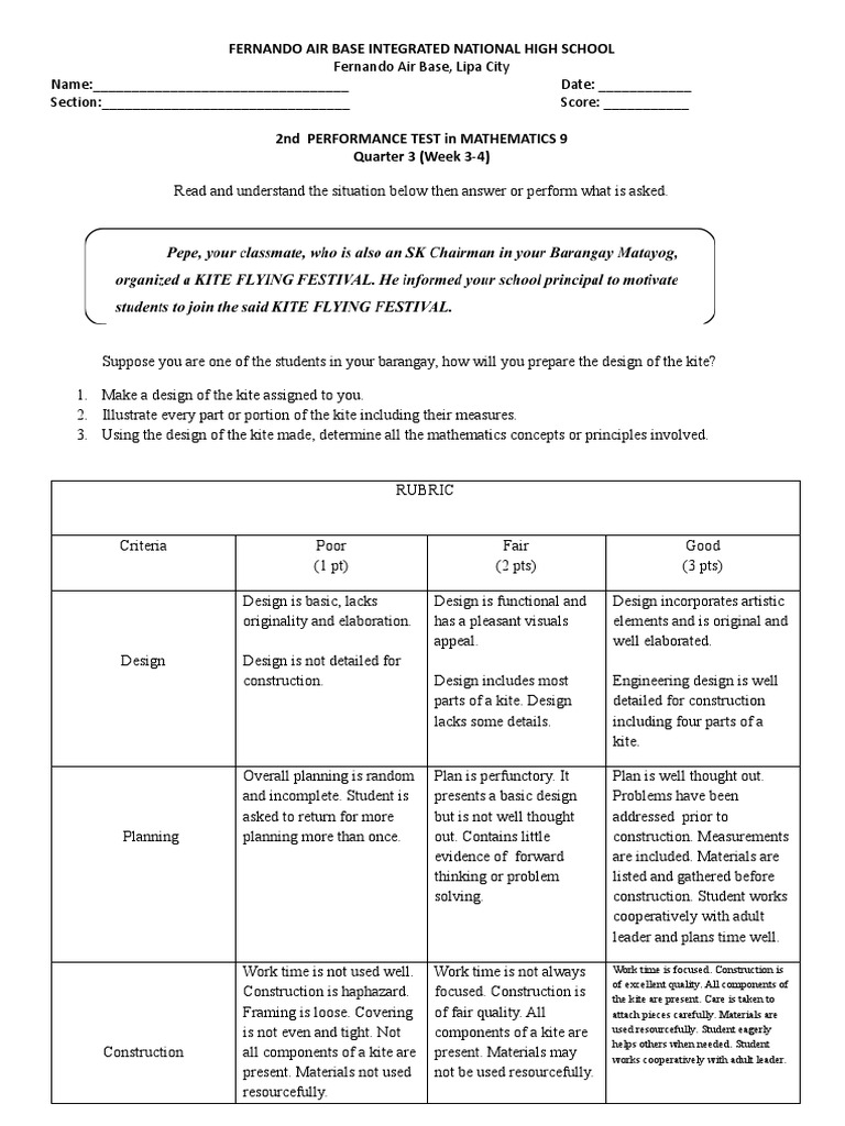 3rd QTR - SECOND Performance Task | PDF | Design | Engineering Design Process