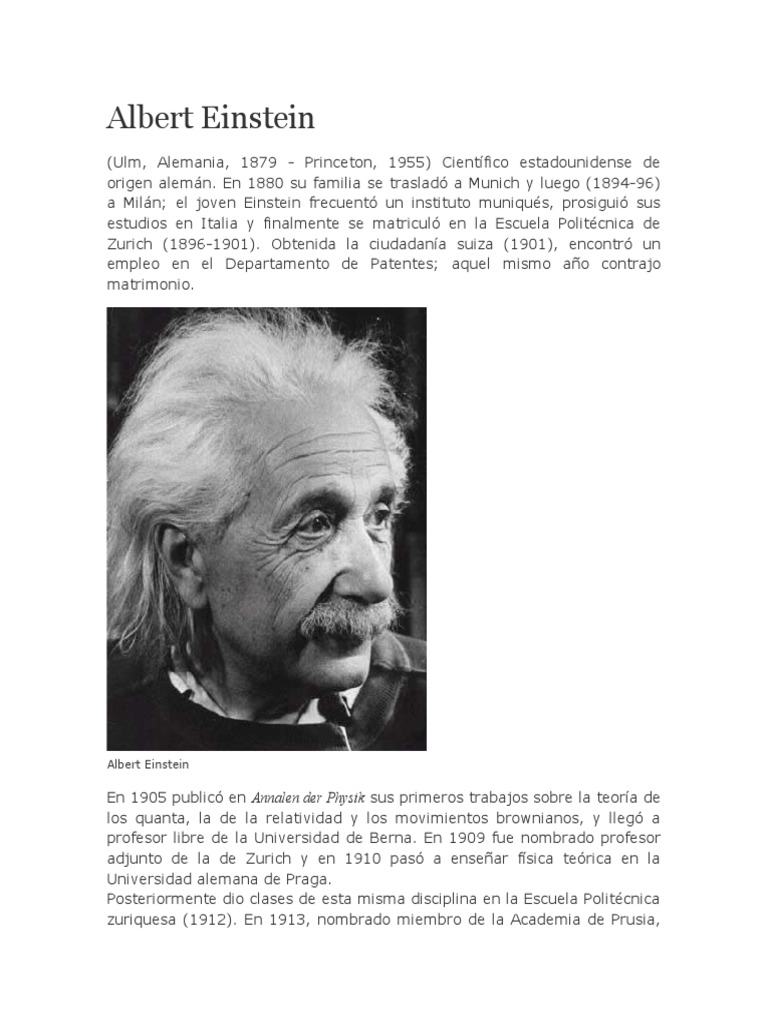 Albert Einstein | PDF | Albert Einstein | Ligero