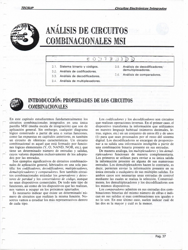 Analisis de Circuitos Combinacionales Msi Tecsup | PDF