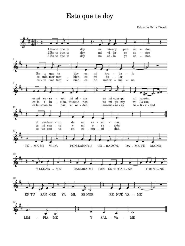 Esto que te doy: Letra y acordes | PDF