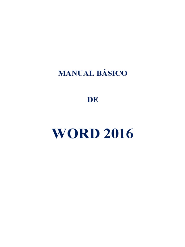 Manual de Microsoft Word 2016 | PDF | Microsoft Word | Microsoft