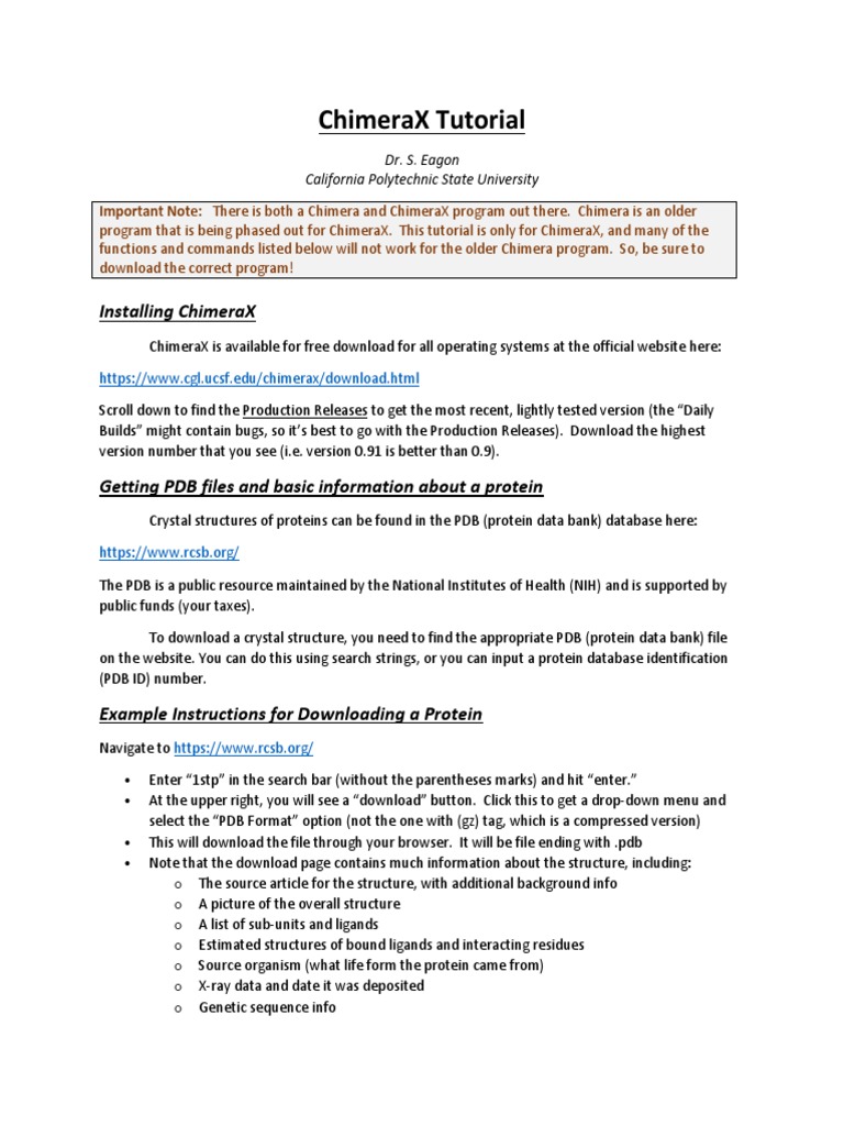 Chimera X Tutorial | PDF | Cofactor (Biochemistry) | Protein Data Bank