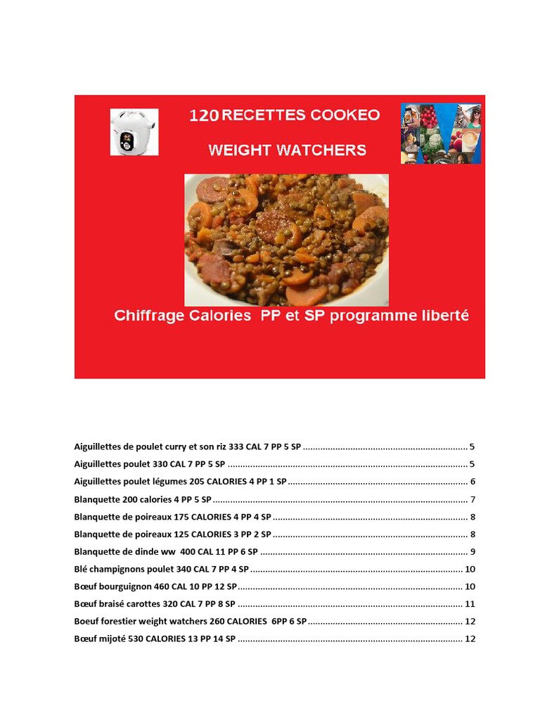 60 Recettes Cookeo Weight Watchers