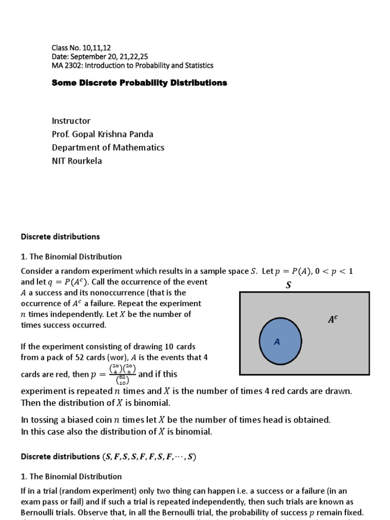 Discrete Distributions | PDF | Probability Distribution | Poisson Distribution