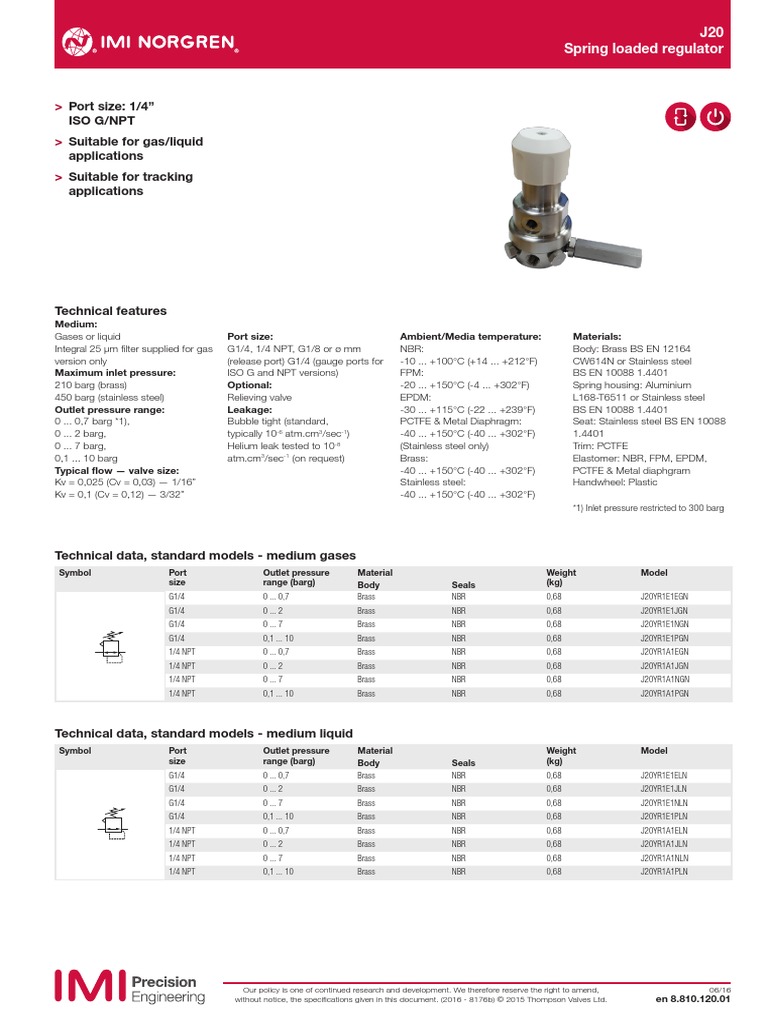 Port Size: 1/4" Iso G/NPT Suitable For Gas/liquid Applications Suitable ...
