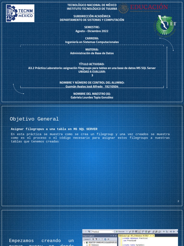 A3.2 Práctica Laboratorio - Asignación Filegroups para Tablas en Una ...