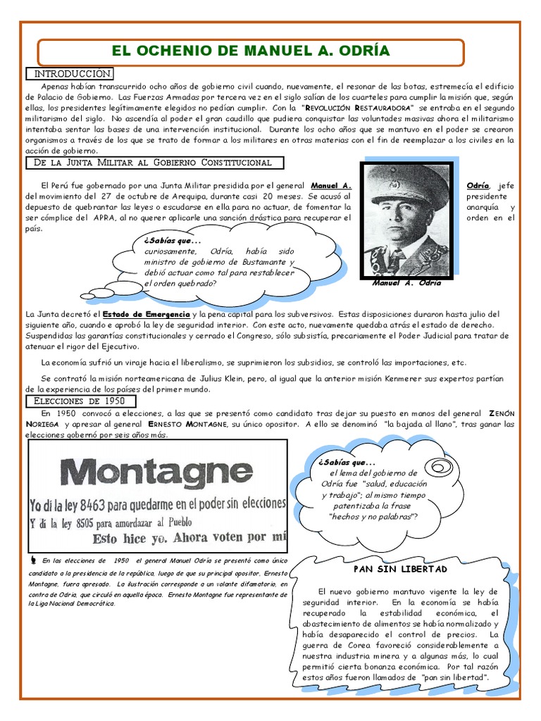 Ochenio de Manuel Odría | PDF | Gobierno