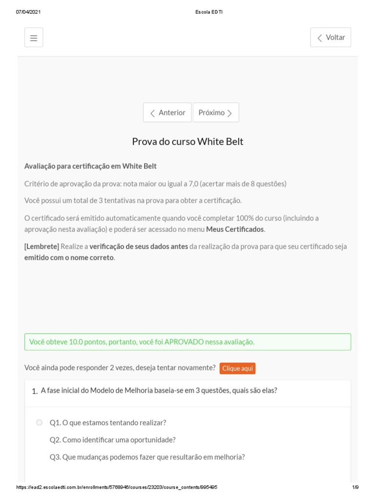 Prova Final White Belt | PDF | Seis Sigma | Business