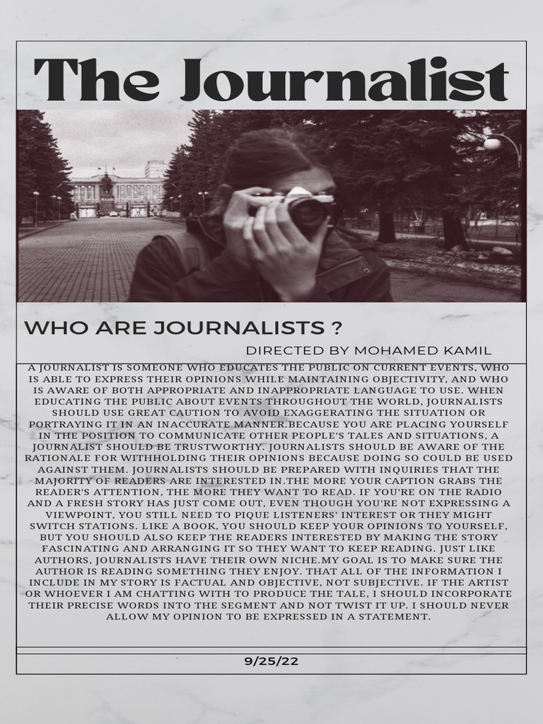 01.04 Who Are Journalists | PDF
