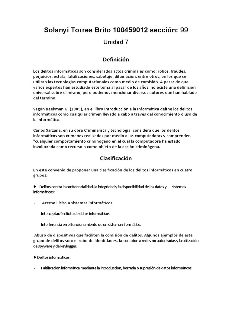 Unidad 7 Informat Solanyi T | PDF | Software antivirus | Cibercrimen