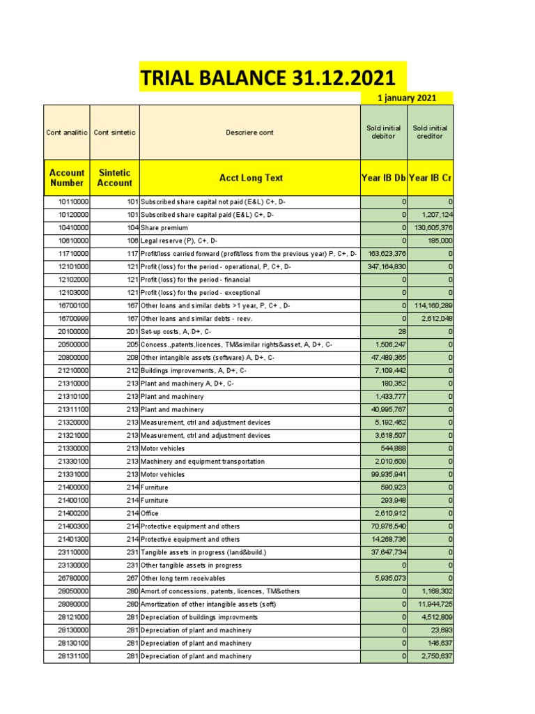 Trial - Balance 2021-2 | PDF | Transaction Account | Depreciation