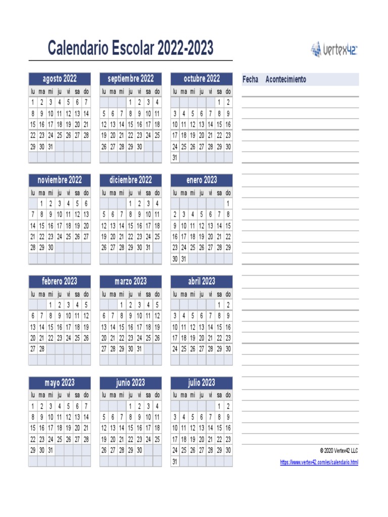 Calendario Escolar 2022 2023 | PDF