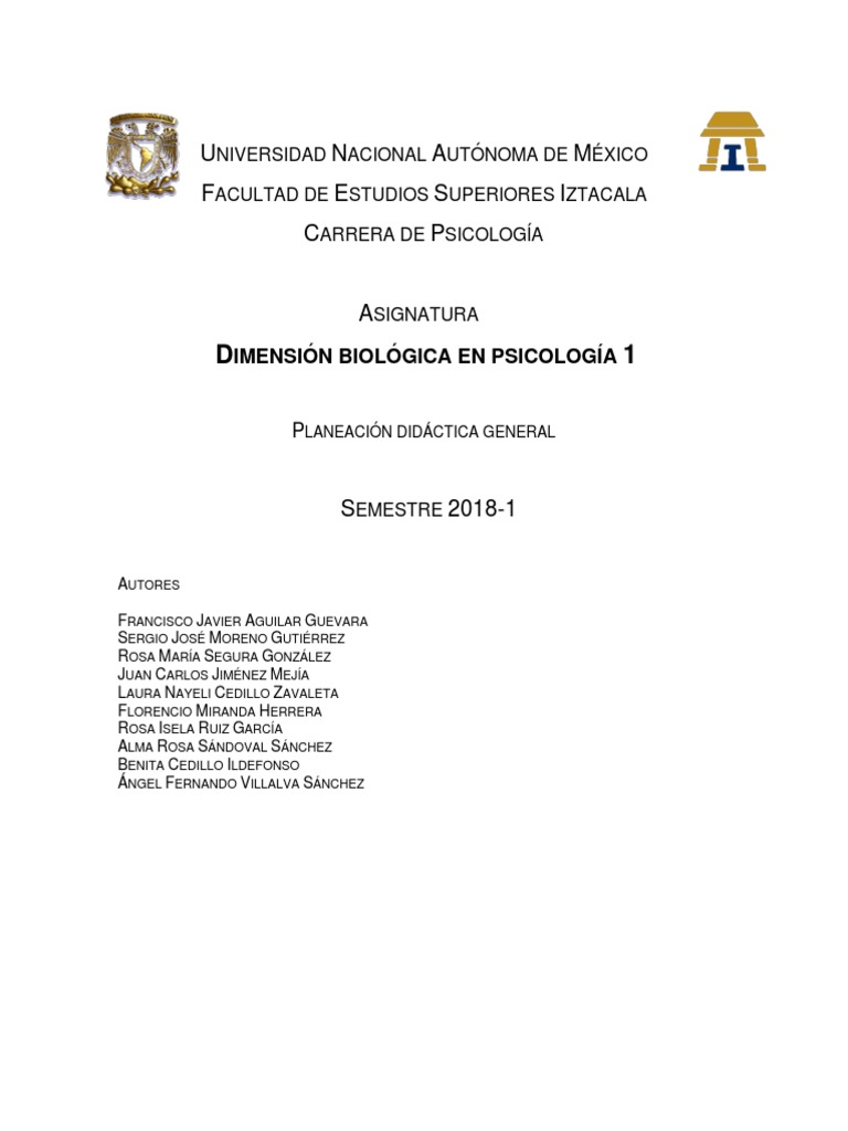 Ã-Ltima Versiã n-PLANEACIÃ-N DB1 | PDF | Sicología | Biología