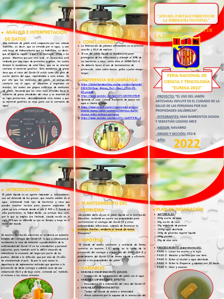 Tríptico Proyecto Eureka 5to B | PDF | Jabón | Agua