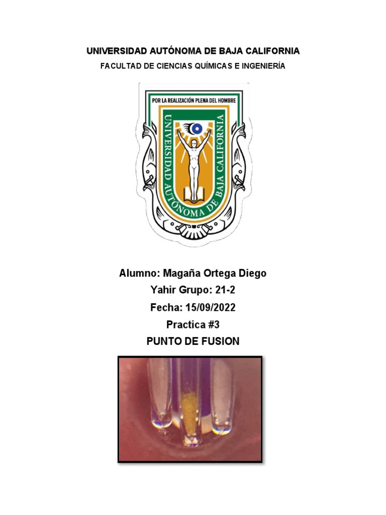 Practica 3 Punto de Fusion U | PDF | Punto de fusion | Derritiendo