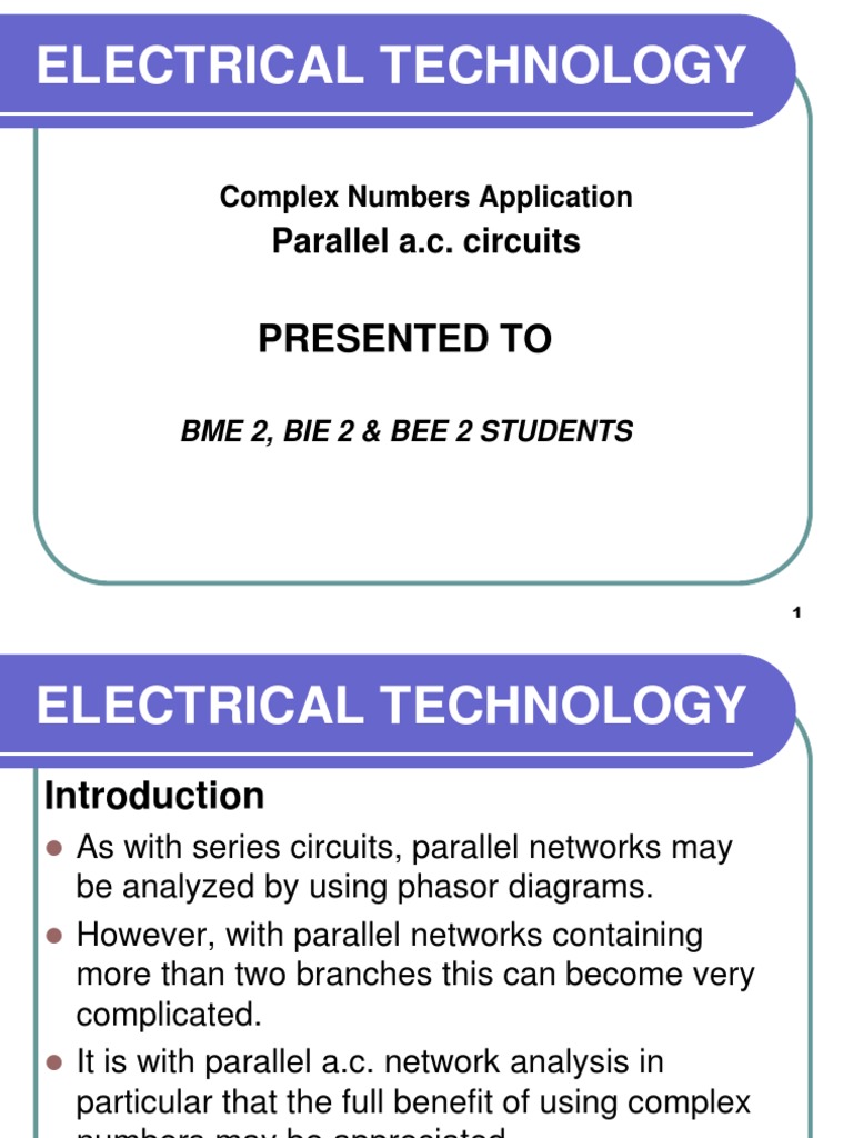 Parallel AC Circuits for BME/BIE/BEE Students | PDF | Electrical Impedance | Electrical Network