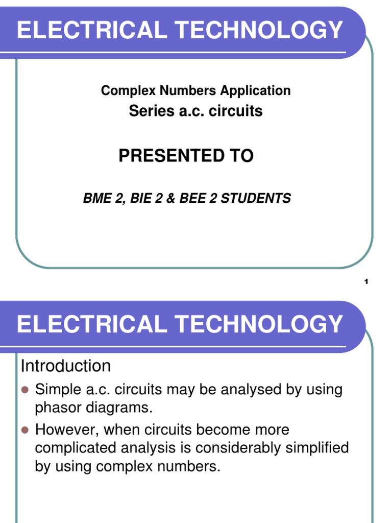 Series A.C. Ccts (Complex Numbers App) | PDF | Electrical Impedance | Electrical Network