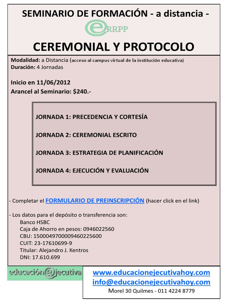 Brief-SF Ceremonial y Protocolo | PDF | Educación a distancia | Maestros