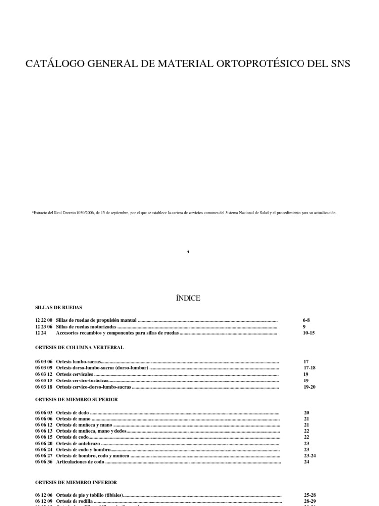 Catálogo General Matl Ortoprotésico Sns 2020 | PDF | Anatomía | Sistema musculoesquelético