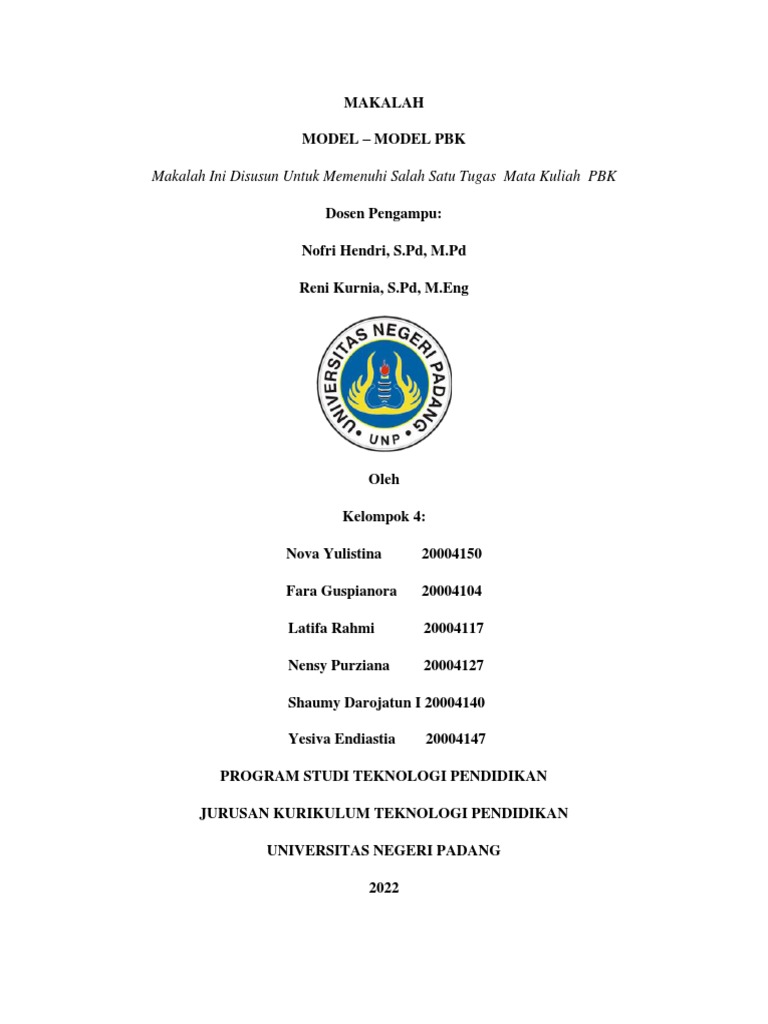 Makalah Kelompok 4 PBK | PDF