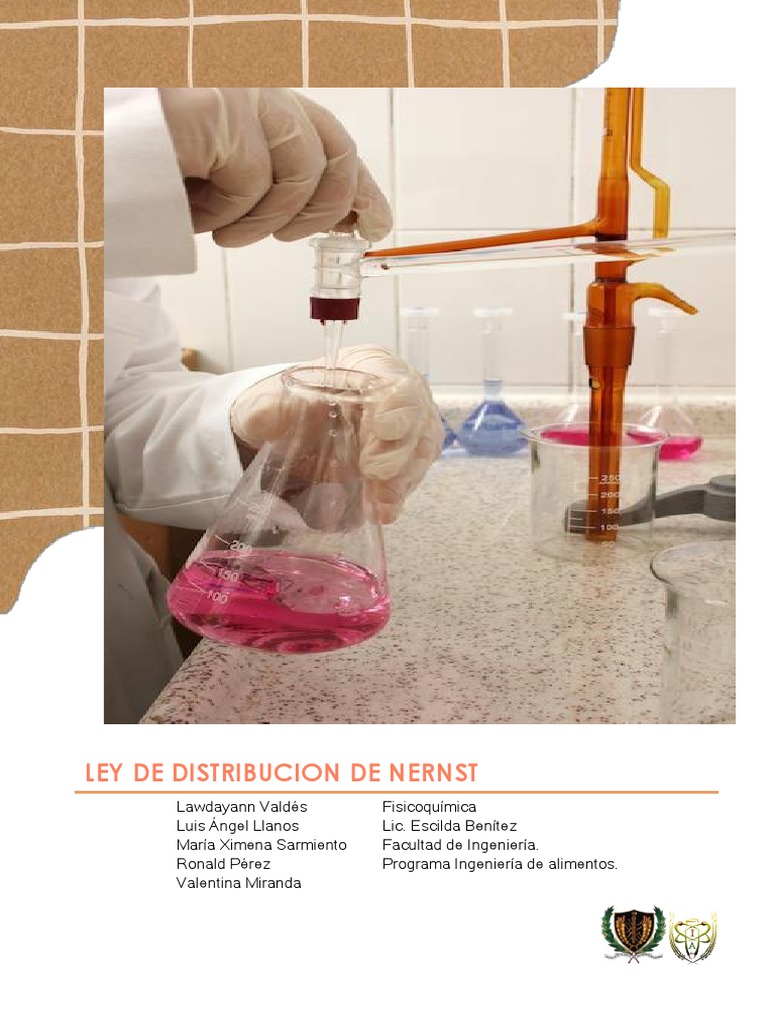 Ley de Distribucion de Nernst | PDF | Solubilidad | Equilibrio químico