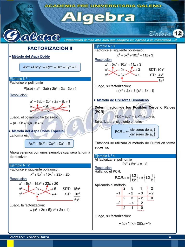 Algebra Academia 2 Factorizacion | PDF | Factorización | Álgebra