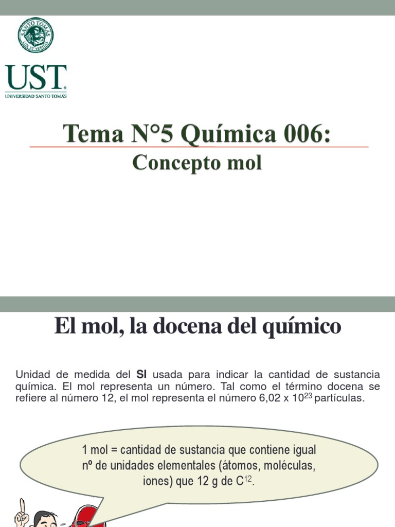 Q006-05 - Concepto Mol | PDF | Mole (Unidad) | Sistema Internacional de ...