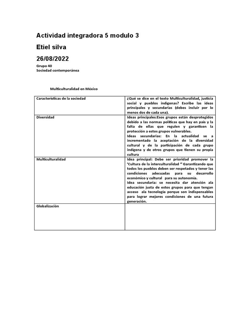 Actividad Integradora 5 Modulo 3 | PDF Actividad Integradora 5 Modulo 3 | PDF