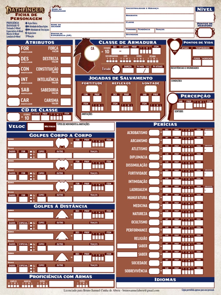 Ficha de Personagem Pathfinder Segunda Edicao Lgnt5q | PDF
