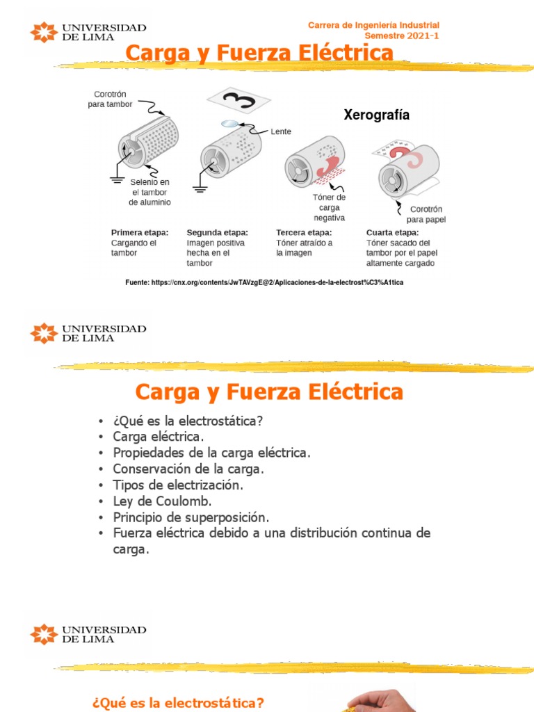 2 Cargas y Fuerza Eléctrica Ulima 2021-1 - 220427 - 125020 | PDF | Carga eléctrica | Electrón