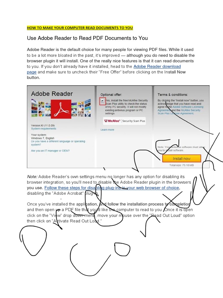 Adobe Reader: How to Use Read Aloud | PDF | System Software | Software ...