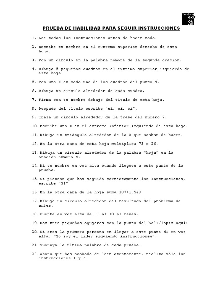 Actividad Seguimiento de Instrucciones | PDF | Arte