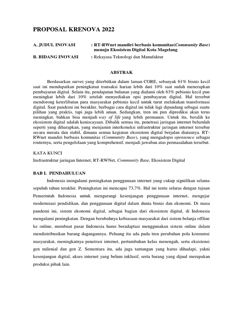 Proposal Krenova 2022 | PDF