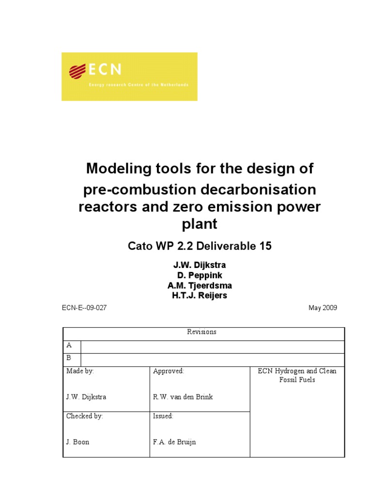 Modeling Tools for the Design and Economic Evaluation of Pre-Combustion ...