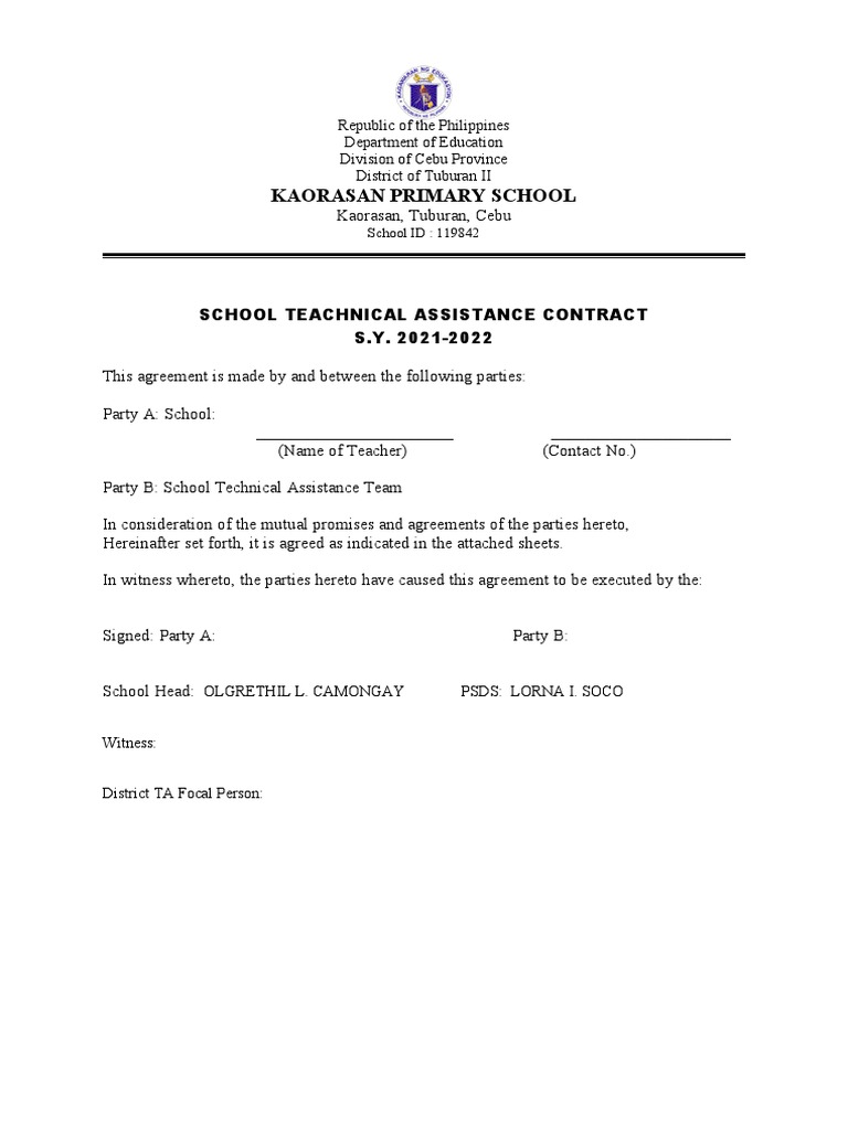 Technical Assistance Contract | PDF