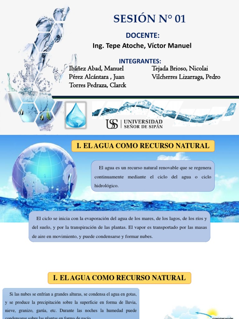 Sesion 1 - El Agua Como Recurso Natural | PDF | Agua | Canal