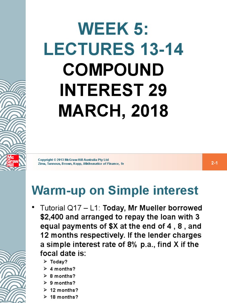 Week 5 Compound Interest Updated 31MAR After Lecture | PDF | Interest ...