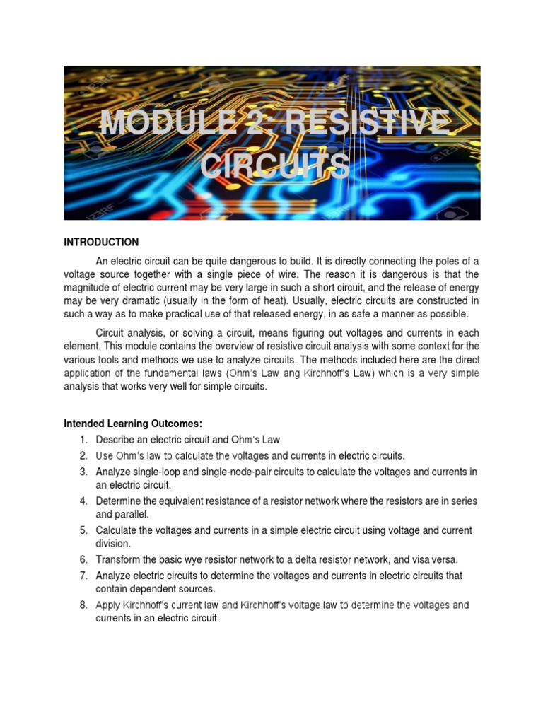 EE 421 Module 2 | PDF | Electrical Resistance And Conductance ...
