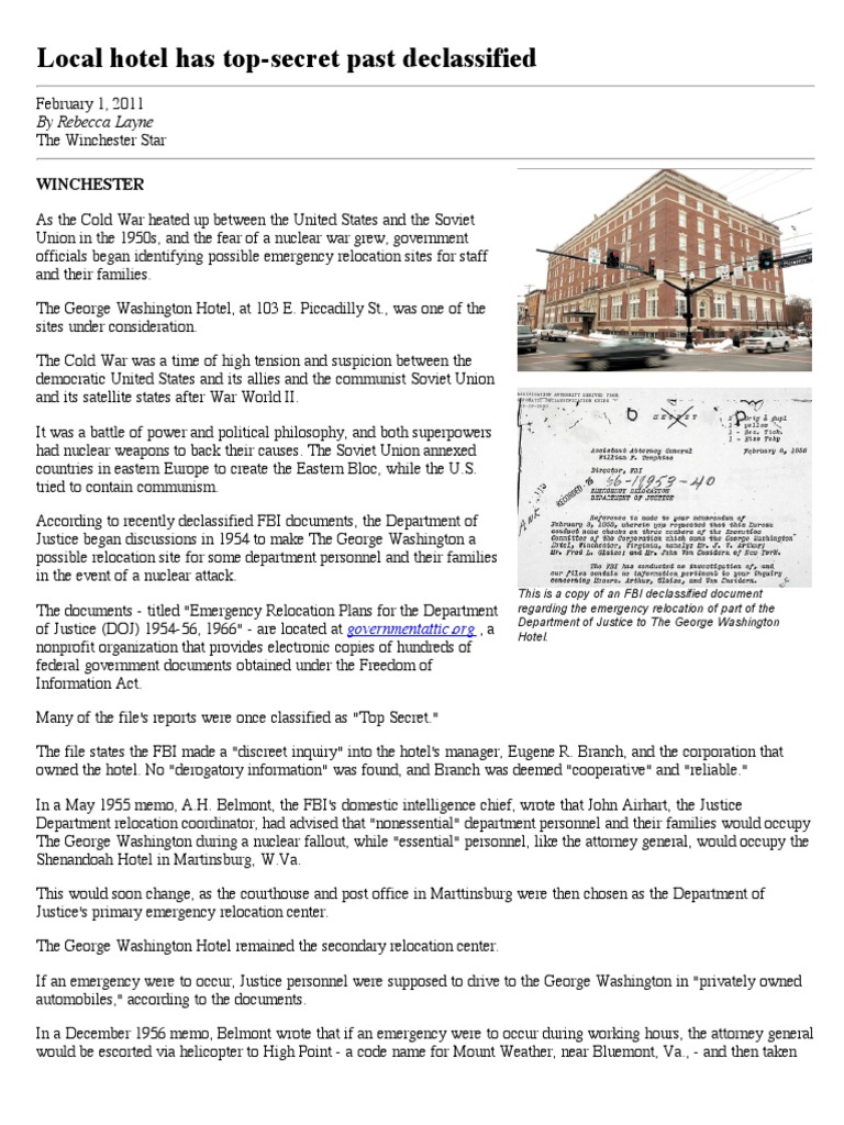 Winchester Star Article About Hotel Relocation Sites | PDF | Classified ...