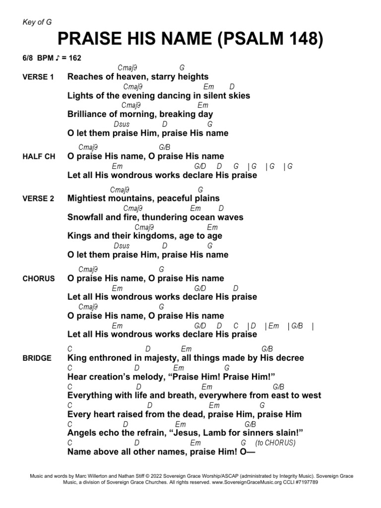 Praise-His-Name UG CHART G | PDF