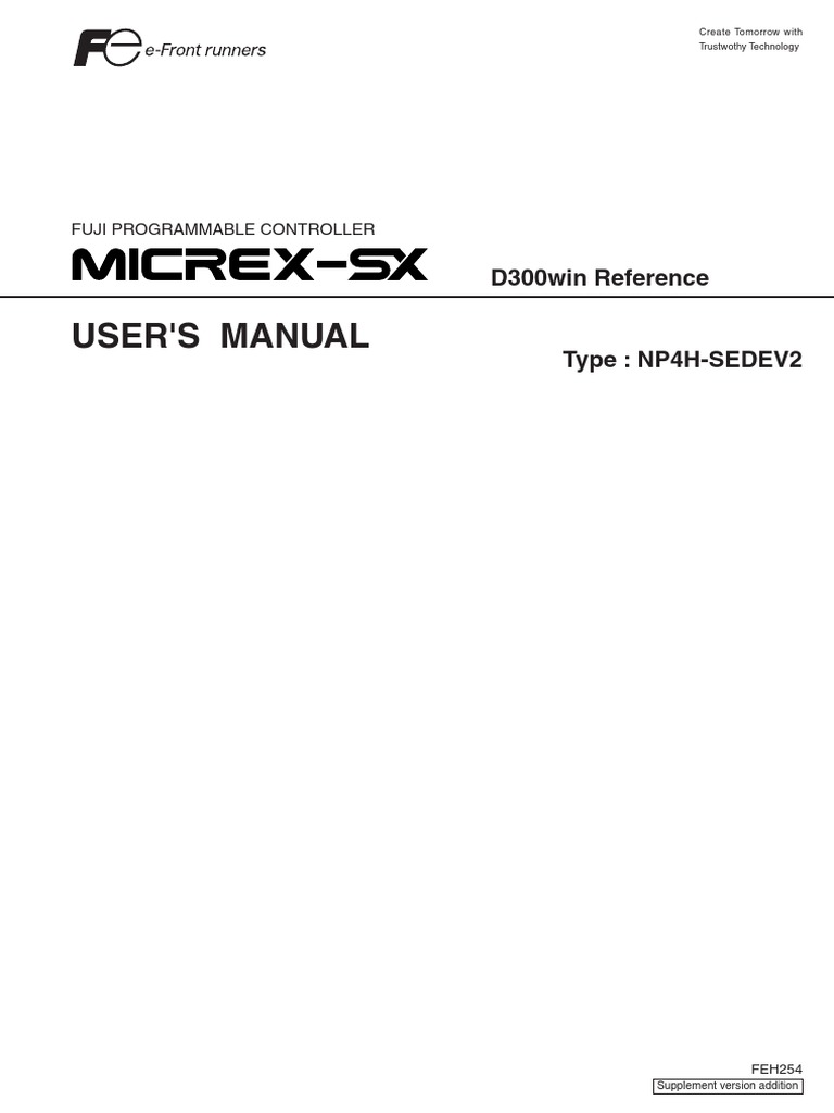 RTG-B-07 MICREX-SX Series, User's Manual D300Win (Reference) FEH254 - All | PDF | Window ...