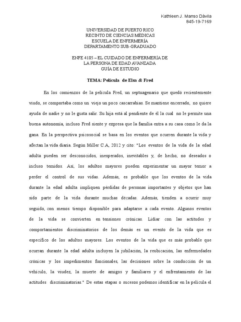 Película de Elsa & Fred, Kathleen Manso | PDF