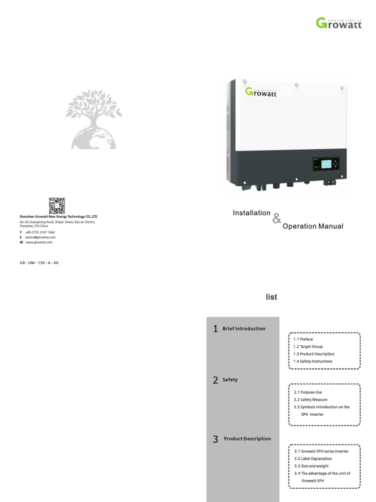 Growatt SPH3000-6000 User Manual | PDF | Electrical Connector | Power Inverter