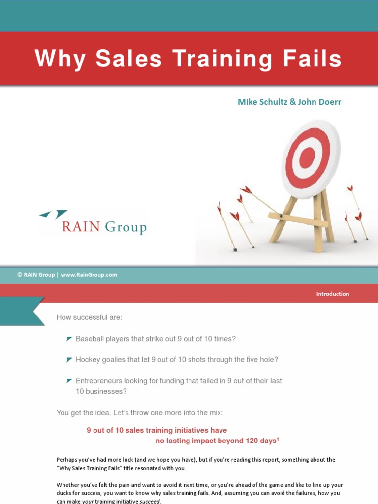 Why Sales Training Fails Pdf Sales Goal