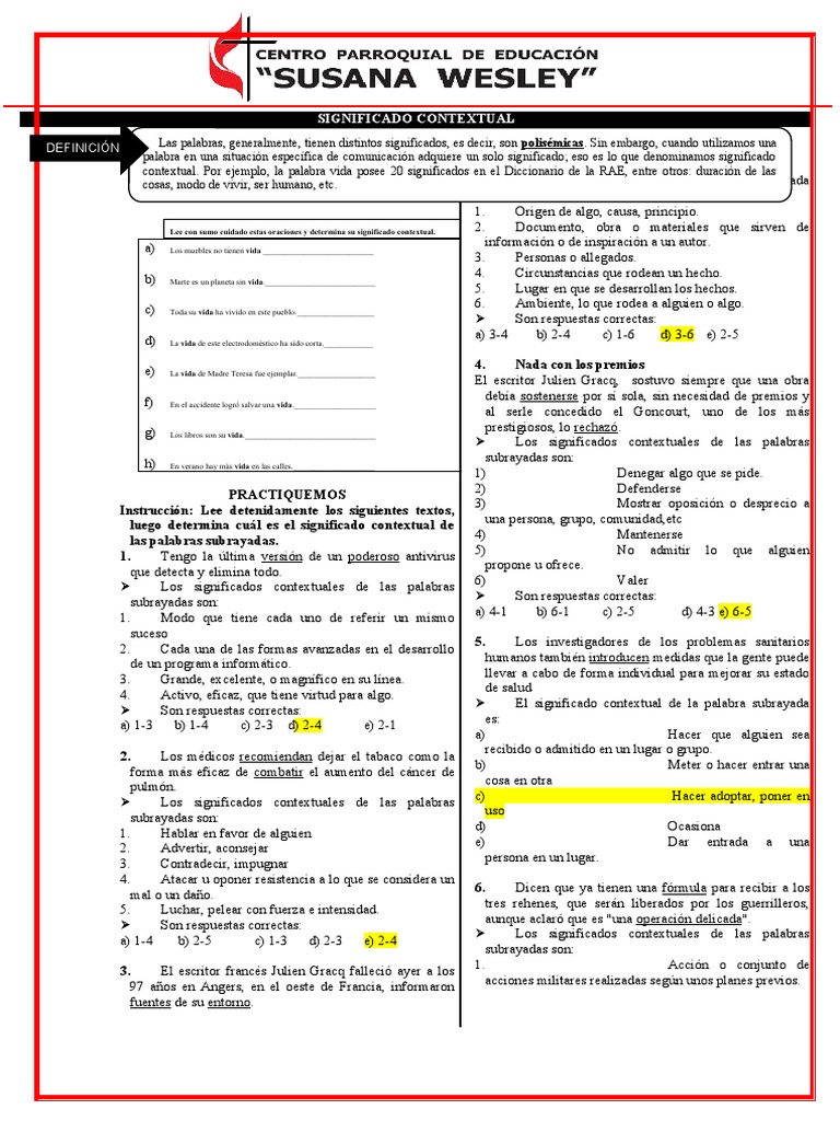 Significado Contextual | PDF | Palabra