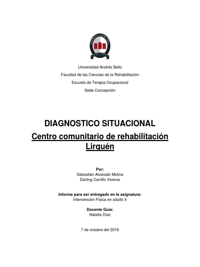 Diagnostico CCR Lirquen Final | PDF | Invalidez | Terapia física